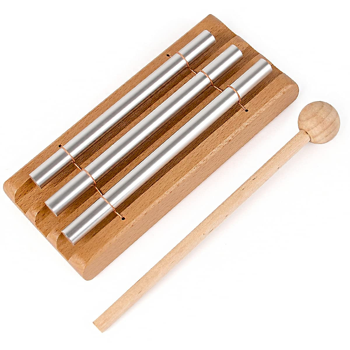 Meditation Trio Chime, AKLOT Chime Three Tone Trio Chime Bell Hand Percussion Chimes for Prayer Meditation Yoga Teachers' Classroom Management