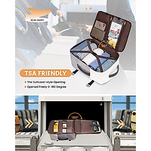 LOVEVOOK Travel Backpack for Women, TSA Carry On Backpack Flight Approved Luggage, 40L Water Resistant Personal Item Daypack Large Weekender Bag fit 17 inch Laptop with 3 Cubes, Beige Grey