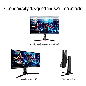 ASUS ROG Strix 29.5” 21:9 HDR Gaming -Monitor(XG309CM) - WFHD (2560 x 1080), Fast IPS, 220Hz, 1ms, Low Motion Blur Sync, G-SYNC Compatible, Tripod socket for streaming, USB Type-C,-KVM support, BLACK