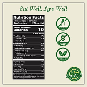 Eat Well Premium Unsweetened Cacao Powder - 32 oz | Dutch Processed Cocoa Powder | Pure Dark Chocolate Powder for Baking & Drinking | 100% Natural Unsweetened Powdered Cocoa | Raw & Vegan Friendly