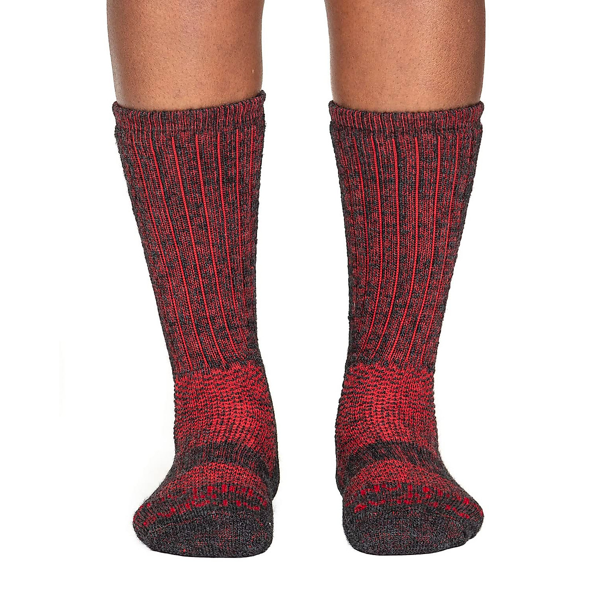 Boot Socks For Men Alpaca Blend Socks With Extra Cushion, Thermal Socks For Women Alpaca Socks Men (Red, Medium - Women 8-10, Men 7-9)