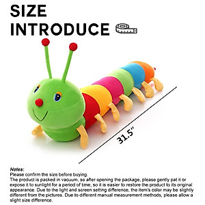 CHELEI2019 19" Caterpillar Stuffed Animal,Colorful Stuffed Caterpillar Plush Pillow for Kids