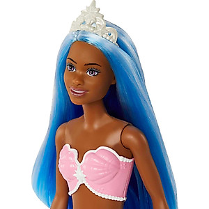 Barbie Dreamtopia Mermaid Doll with Blue Hair, Pink & Blue Ombre Tail & Headband Accessory