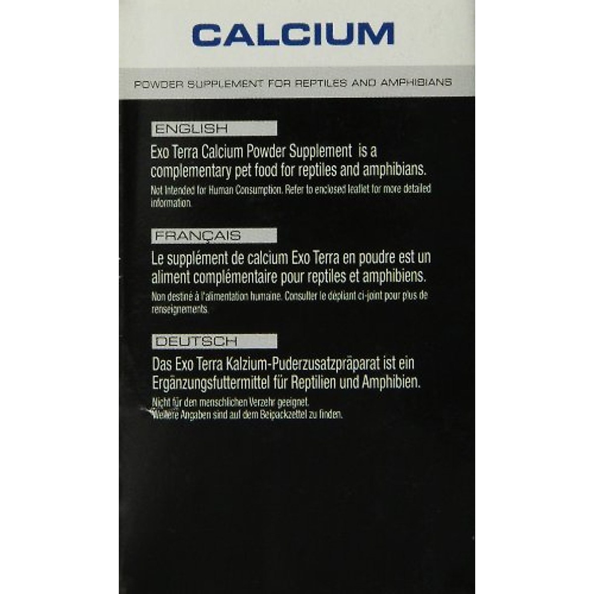 Exo Terra Calcium Powder Supplement for Reptiles and Amphibians, 3.2 Oz., PT 1851