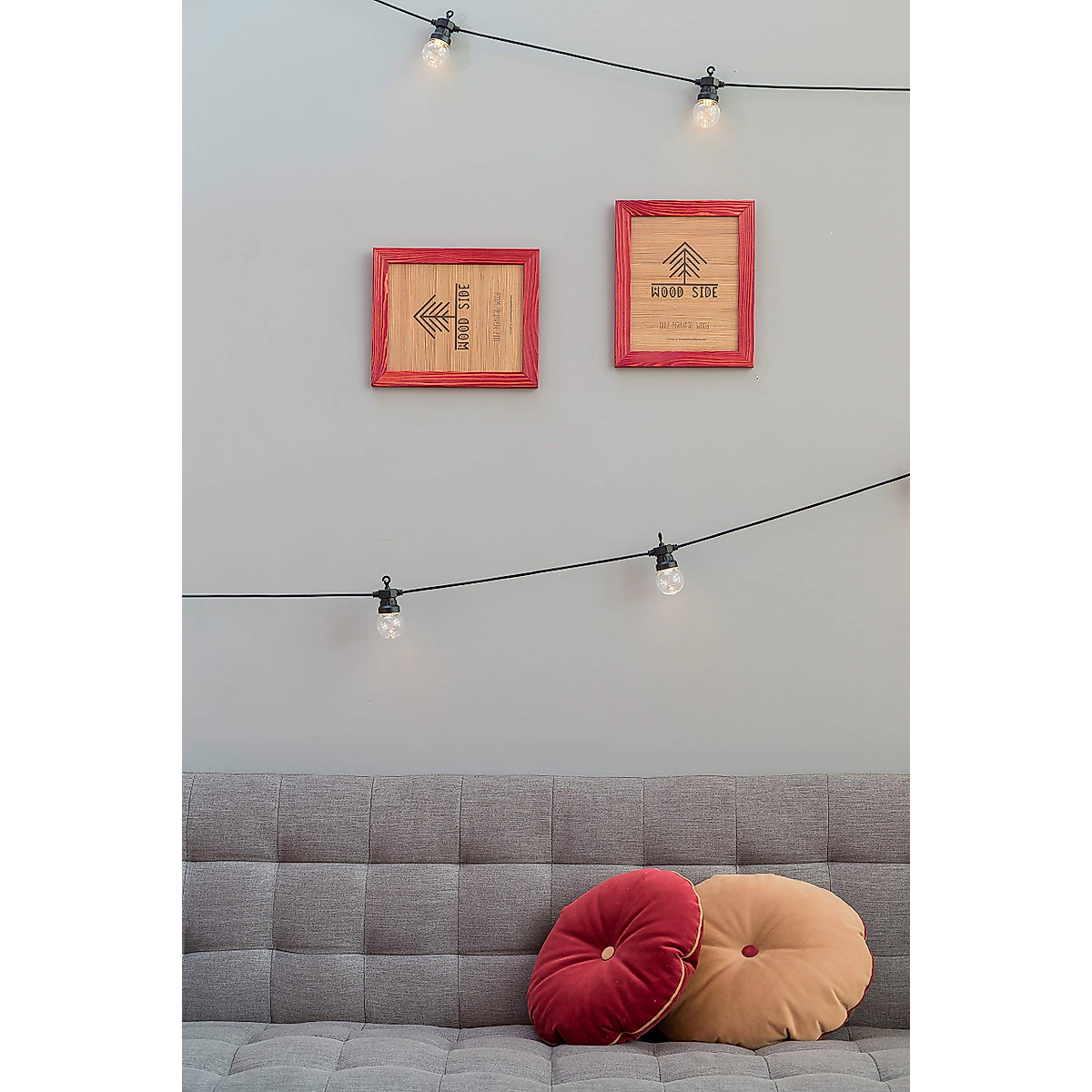 Rustic Wooden Picture Frames 8x10 - Red - Set of 2-100% Natural Eco Solid Wood and High Definition Real Glass for Wall Hanging Photo Frame