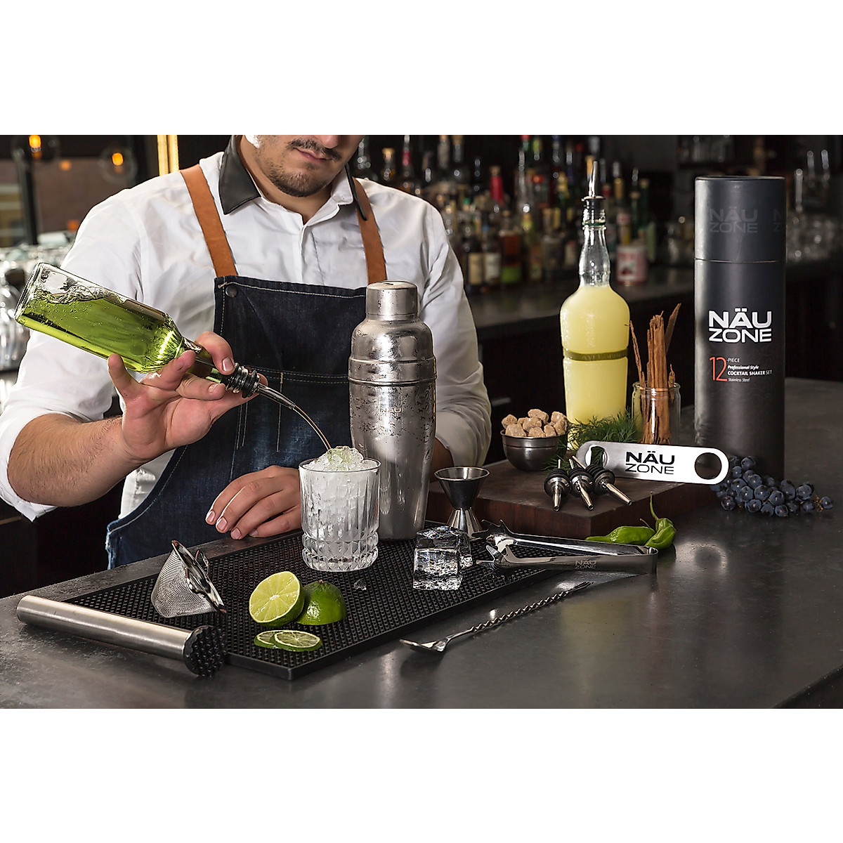 Professional Bartending Kit (12 Piece) | Cocktail Shaker Set | Bar Set with Elegant Stainless Steel Large 30 Oz. Cocktail Shaker - Premium Mixology Bartending Kit | Deluxe Gift Packaging