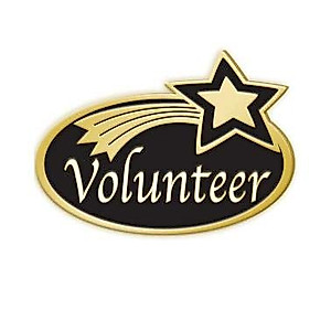 Crown Awards Volunteer Lapel Pins - 1.25" Black and Gold Volunteering Award Pins 30 Pack Prime