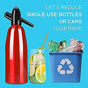 LANGSHI Soda Siphon, Home Seltzer Maker Portable Siphon Soda Maker Seltzer Water Siphon 1 Liter, Use 8 gram CO2 Cartridges(Not Included)
