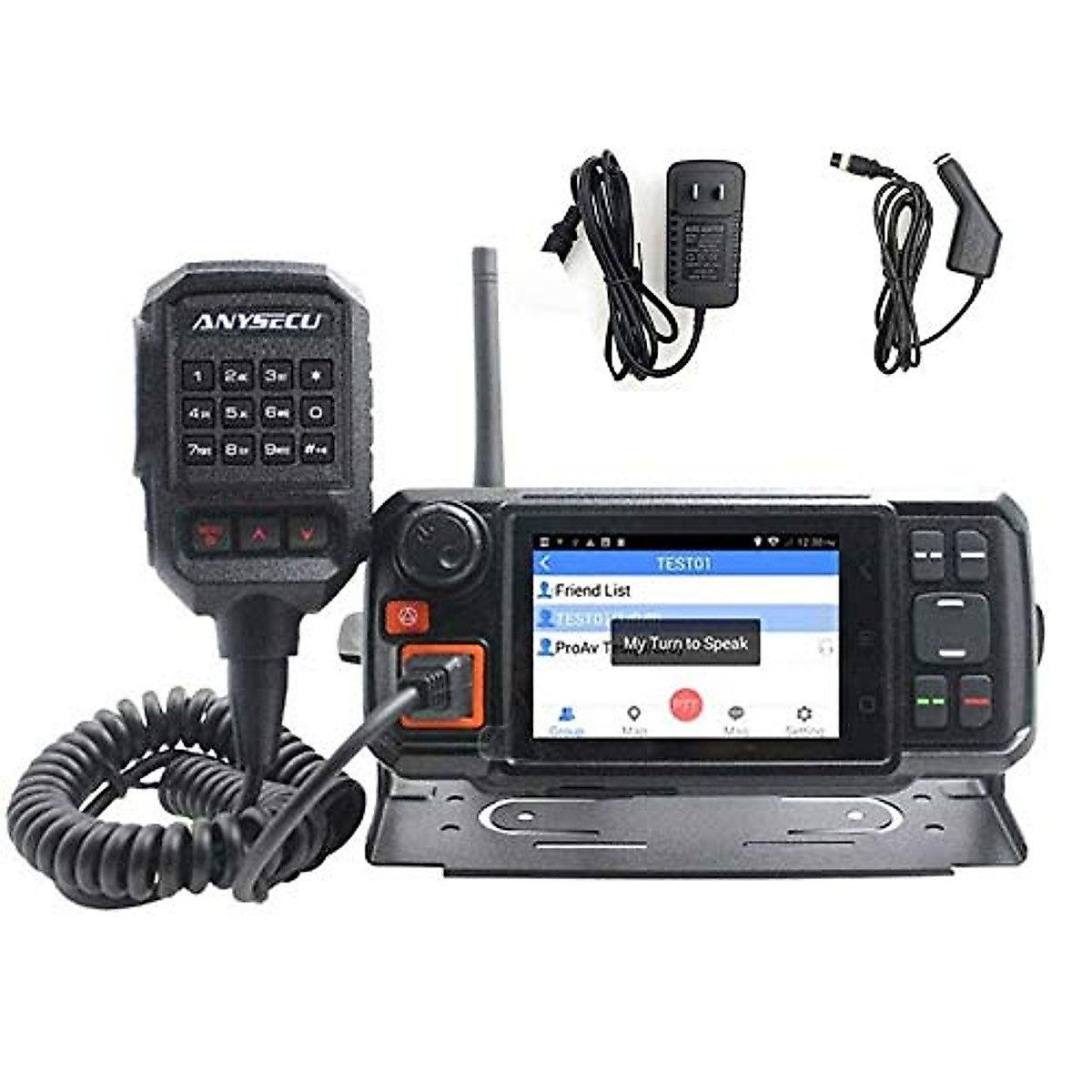 ANYSECU W2 Plus Network Radio N60 WCDMA/GSM 4G Internet Mobile Radio Walkie Talkie LTE FDD IP Network PTT Radio Suppot Zello/Real PTT Fast Talk with Car Charger and AC Charger