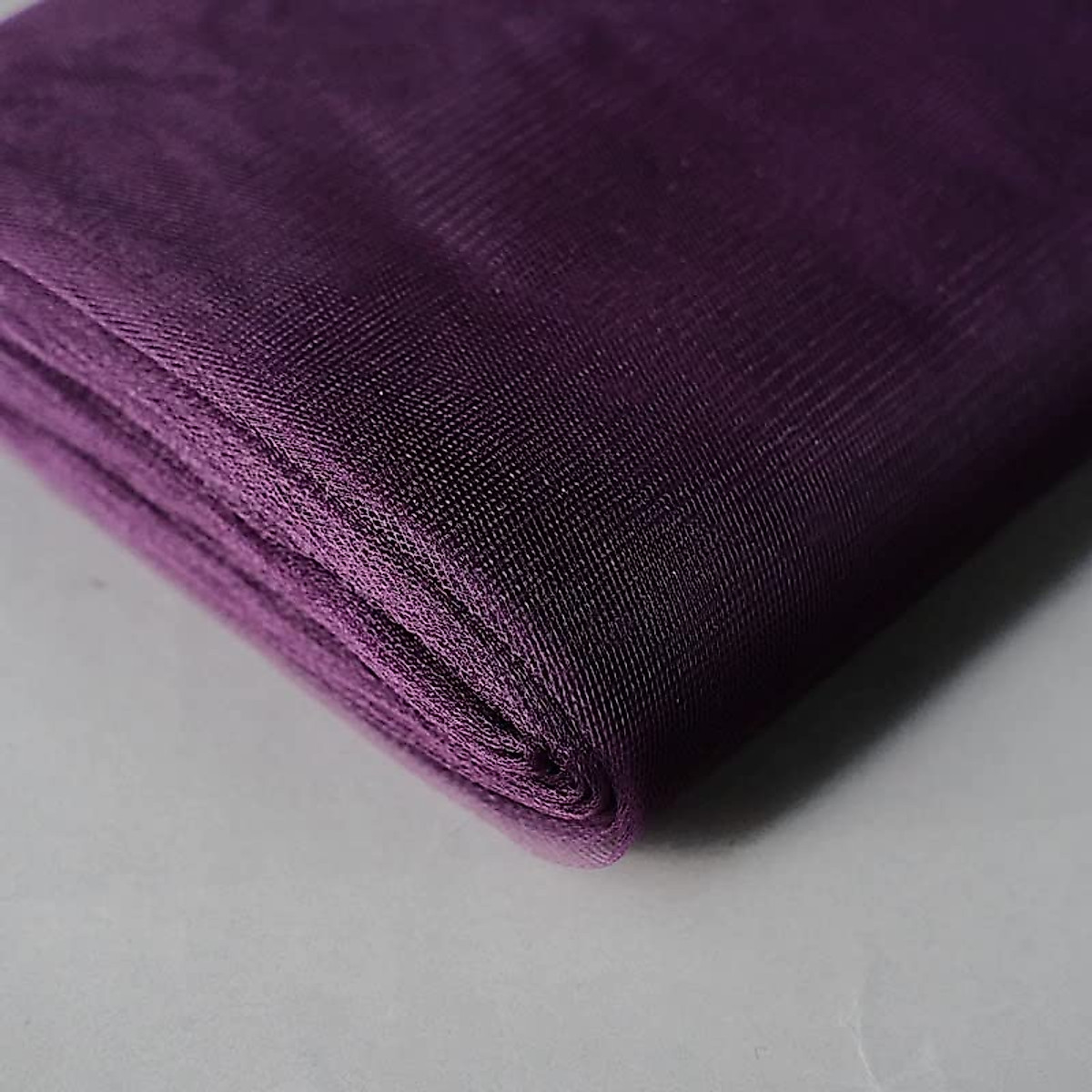 BalsaCircle 54-Inch x 120 feet Eggplant Purple Large Net Tulle Fabric by The Bolt - Wedding Party Decorations Sewing DIY Crafts