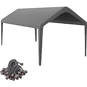 GOTRUTH Canopy Replacement Cover, Carport Replacement Canopy, 800D Oxford Waterproof & UV Protected Tarp with Ball Bungees (Frame is not Included) (Gray, 12x20)