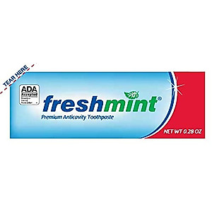 Freshmint® 250 Packets of 0.28 oz. Single use Premium Anticavity Fluoride Toothpaste Packet (ADA Accepted)