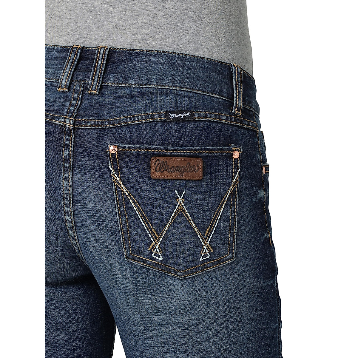 Wrangler Women's Retro Mae Rise Stretch Boot Cut Jean, Mid Wash, 13W x 32L