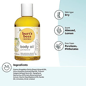 Body Oil, Burt's Bees Mama Hydrating & Smoothing Skin Care with Vitamin E, 100% Natural, 4 Ounce