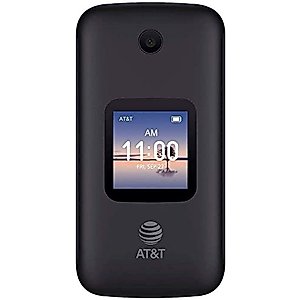 Alcatel SMARTFLIP 4052R | 4G LTE | 4GB Flip-Phone | Bluetooth, WiFi, Big Buttons | Carrier locked to AT&T. Phone is not unlocked - Volcano Black