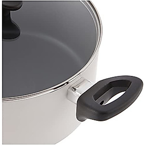 BELLA Cookware Set, 12 Piece Pots and Pans with Utensils, Nonstick Scratch Resistant Cooking Surface Compatible with All Stoves, Nylon and Aluminum, Cream