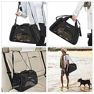 YLONG Cat Carrier Airline Approved Pet Carrier,Soft-Sided Pet Travel Carrier for Cats Dogs Puppy Comfort Portable Foldable Pet Bag,Airline Approved