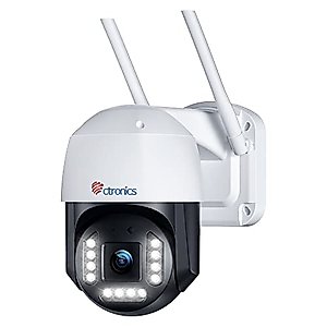 Ctronics 4K 8MP Security Camera Outdoor, 2.4/5Ghz WiFi Surveillance IP Camera Outdoor with Smart Human/Vehicle Detection, Auto Tracking, 65ft Color Night Vision, Two Way Audio, IP66 (4K)