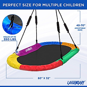 LÆGENDARY Saucer Swing for Kids and Adults - 60 Inch Round Tree Swing for Outdoor Swing