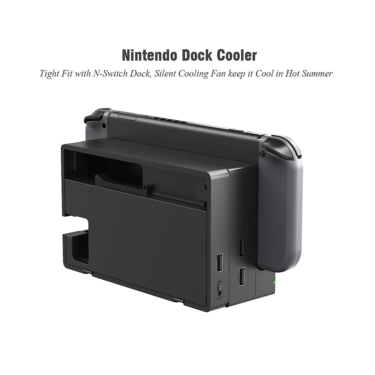 ElecGear Cooling Fan for Switch Dock HAC-007, External Turbo Cooler for Nintendo Switch Original Docking Station, Snap-on Design, USB Powered, Integrated Cable - |Not for OLED and Lite|