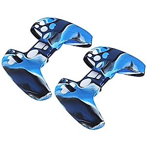 Gamepad Protective Cover Comfortable Anti Extrusion Dust Proof Sweat Proof Game Controller Skin ,for Gamepad(Camouflage blue)