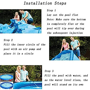 Family Inflatable Swimming Pool,Inflatable Kiddie Pools,Inflatable Top Ring Swimming Pools, Adults Pools Inflatable Outdoor Garden Waters Sports Game Easy Set Durable (8ft x 25in, Blue)