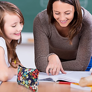 4 Pieces Inspirational Bible Verse Pencil Pouch Christian Pencil Case Scripture Canvas Makeup Bags for Students Office Journaling Supplies (Bible Verse Pattern,8.7 x 5.5 Inch)