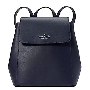 Kate Spade New York Women's Madison Saffiano Leather Flap Backpack, Parisian Navy