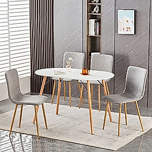 COZYCASA Dining Chairs Set of 4 Scandinavian Modern Style Fabric Dining Chairs Kitchen Chair Accent Chair for Living Dining Room Club Guest Set of 4 Gray