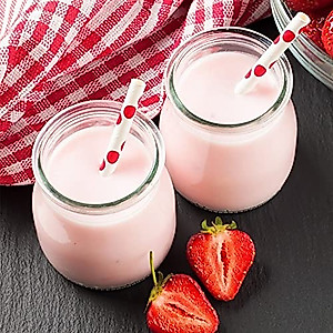 Ufrount Small Glass Decorative Bottles With Cork Lids,3.4oz Mini Yogurt Mason Jar,Set of 40,Great for Wedding Favor,DIY Projects.