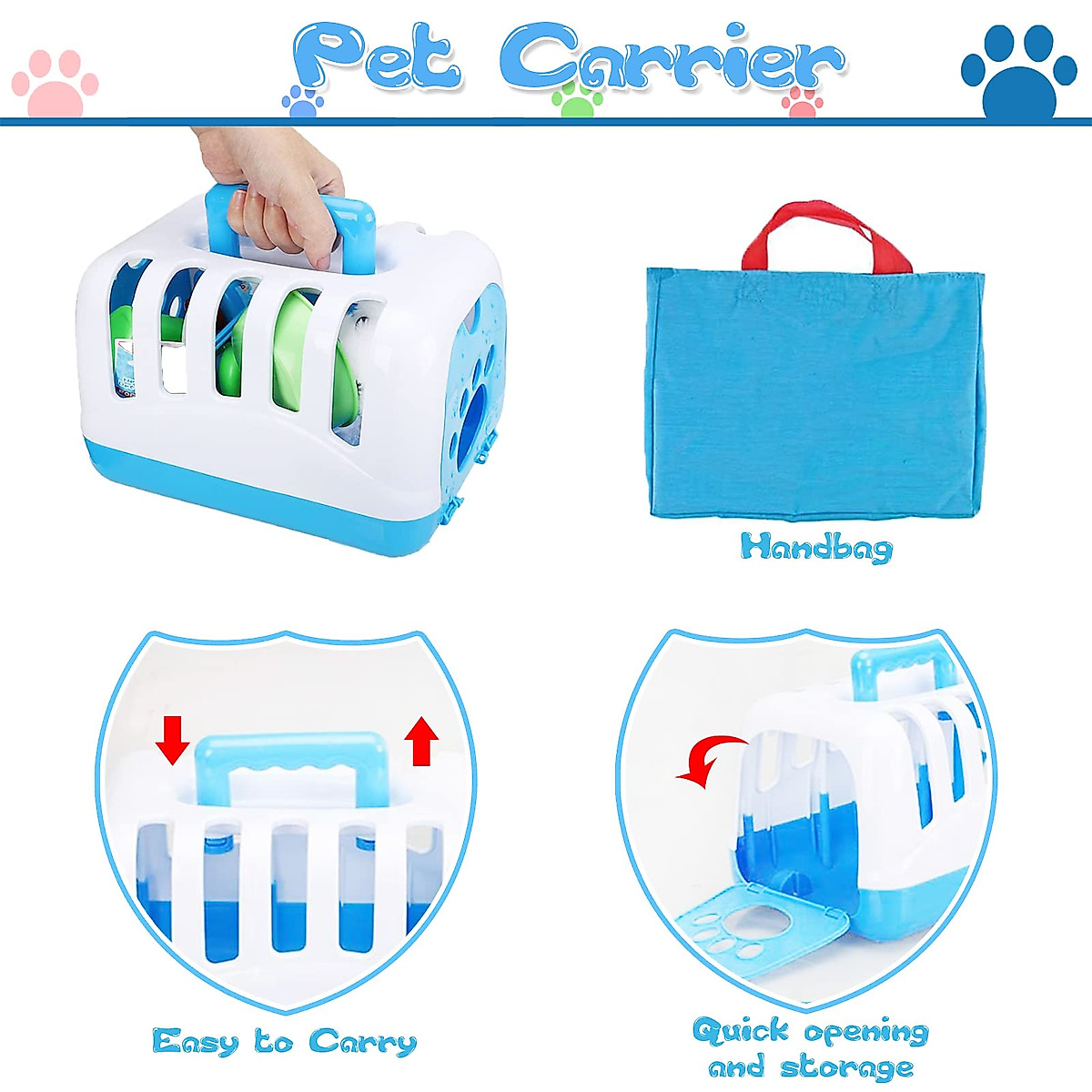 KAEGREEL Pet Care Playset, 29Pcs Kids Doctor Kit for Pet Treating Pretend Play for Girls Boys Aged 3 4 5 6 7 Years Old