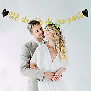Til Death Do Us Part Banner, Halloween Wedding Banner, Bridal Shower, Bachelorette, Wedding Reception Decorations