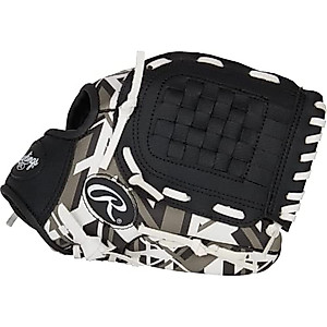 Rawlings Remix Series Youth 9" Tball Glove (Right Hand Throw), 24" Tball Bat & Tball Backpack Bag Set (Black/White/Silver)