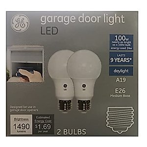GE Garage Light 100-Watt EQ A19 Daylight LED Light Bulb (2-Pack)