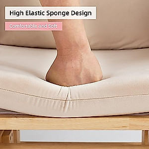 LUXMARS Glider Rocker Replacement Cushions with Storage Soft Velvet Washable Chair Cushion for Glider Rocking Chair 5 PCS Beige