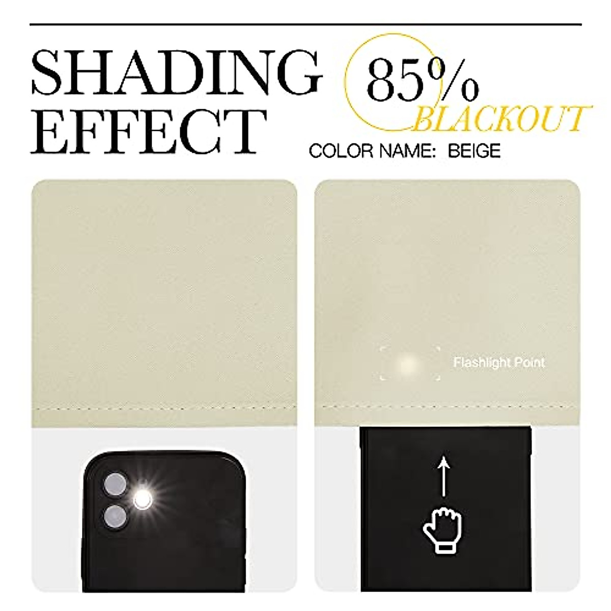 NICETOWN Long Curtains for Windows, Eyelet Top Room Darkening Panels/Drapes for Living Room (Beige, 2 Panels, W42 x L84 inches)