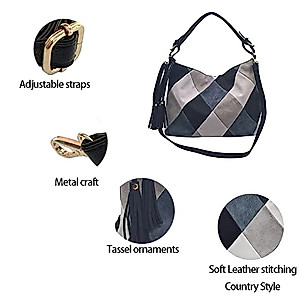 Women's Large Colorful Hobo Bags Girls Big Multicolor Boston Handbags Rainbow Boho Tote Bag Pu Leather Messager Crossbody