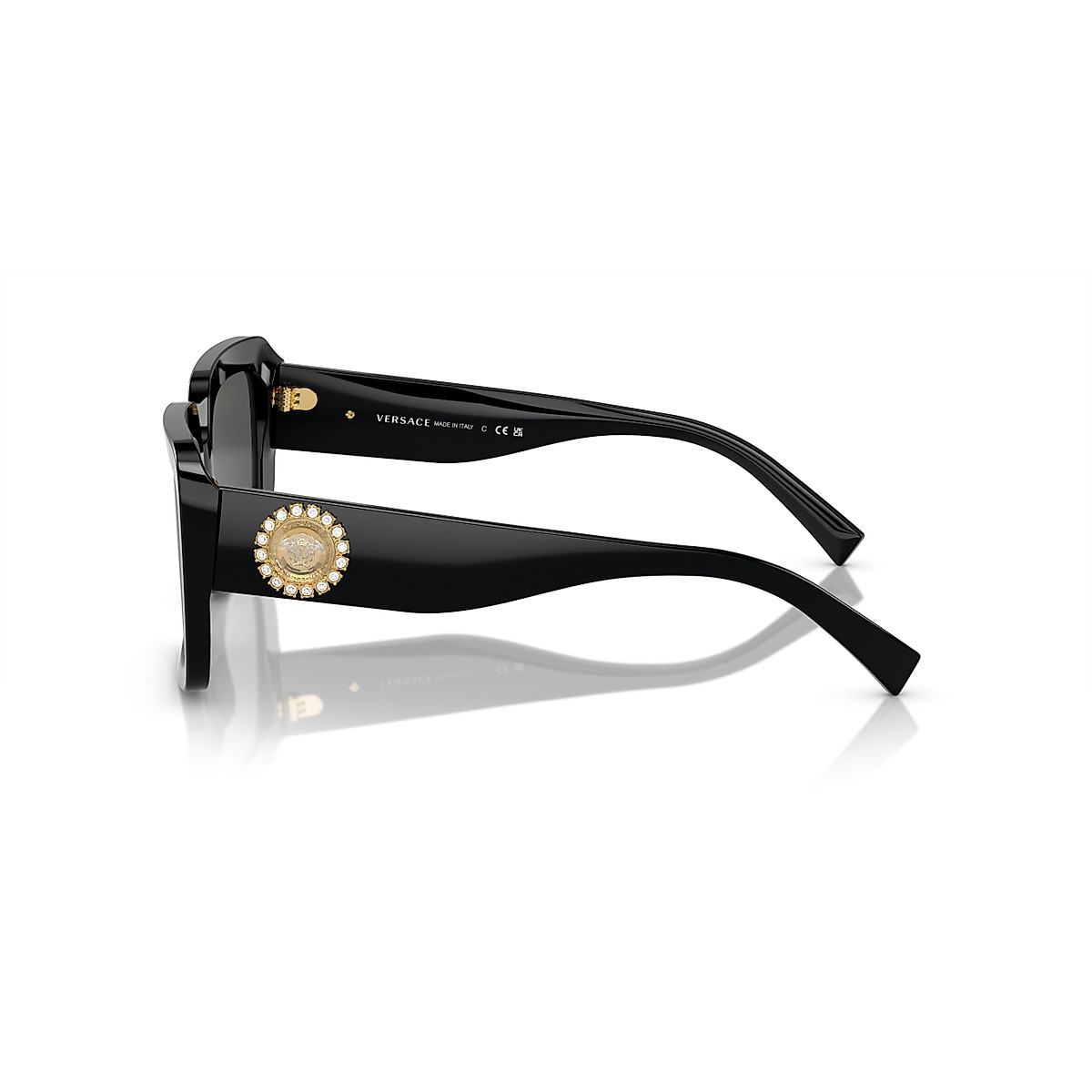 Versace Woman Sunglasses Black Frame, Dark Grey Lenses, 54MM