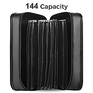 TIMCORR CD Case DVD Holder Storage: 144 Capacity DVD Cases Organizer Portable Wallet Storage - CD Plastic Protective Carrying Binder for Home Travel (Black)