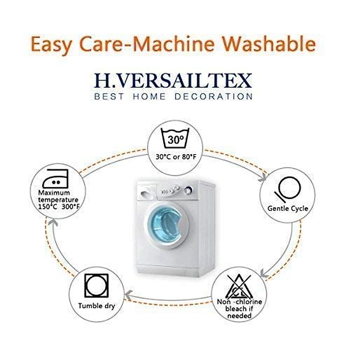 H.VERSAILTEX Super Stretch Individual Seat Cushion Covers Sofa Covers Couch Cushion Covers Slipcover Sets Thick Jacquard Textured Twill Fabric (3 Piece Sofa Cushion Covers, Island Fossi)