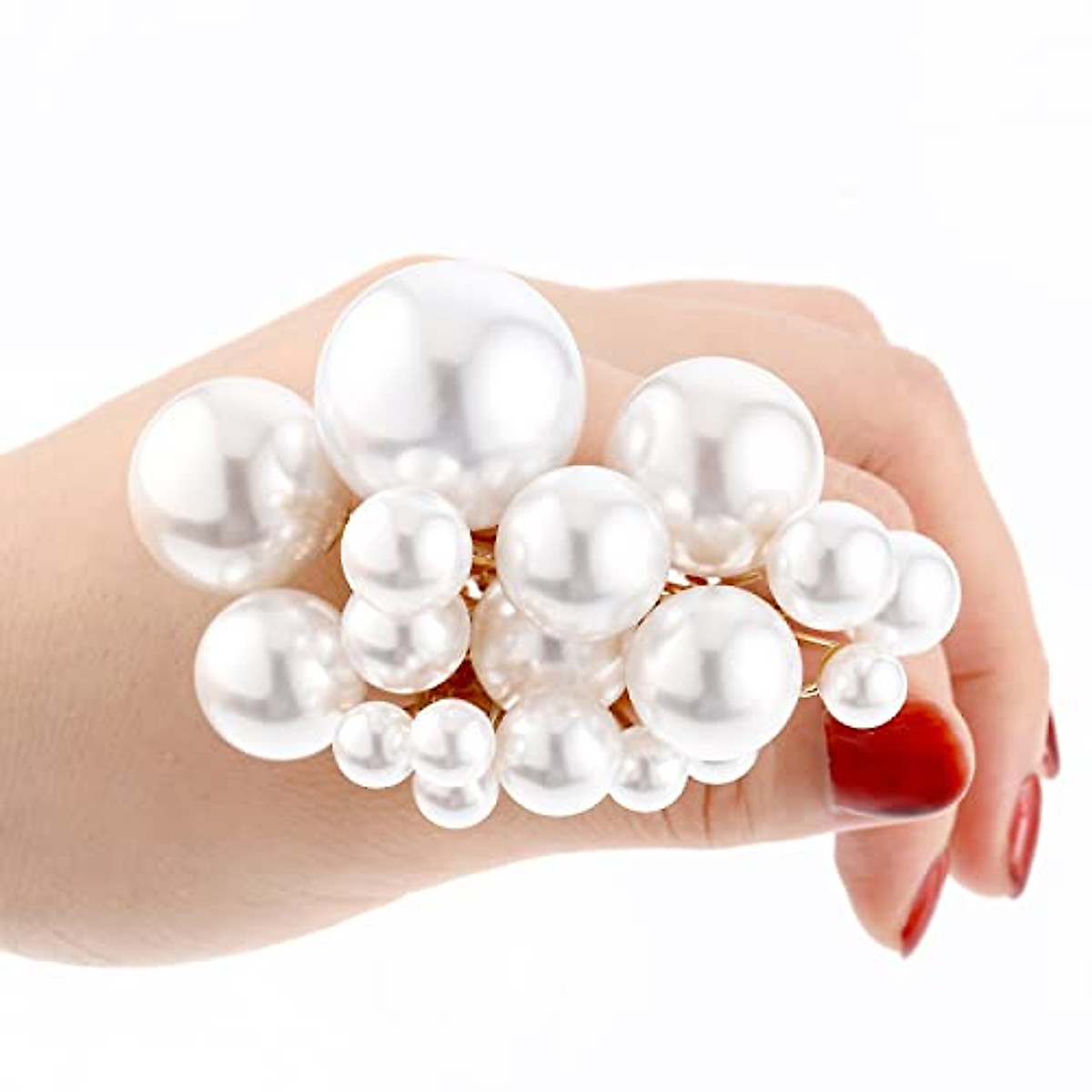 Hicarer 18 Pieces Wedding Pearl Hair Pins Bridal Rhinestone Pearl Hair Clips Hair Accessories U Shaped Bobby Pin Hair Barrette for Bride Bridesmaid Women Hair Style(White-Gold)