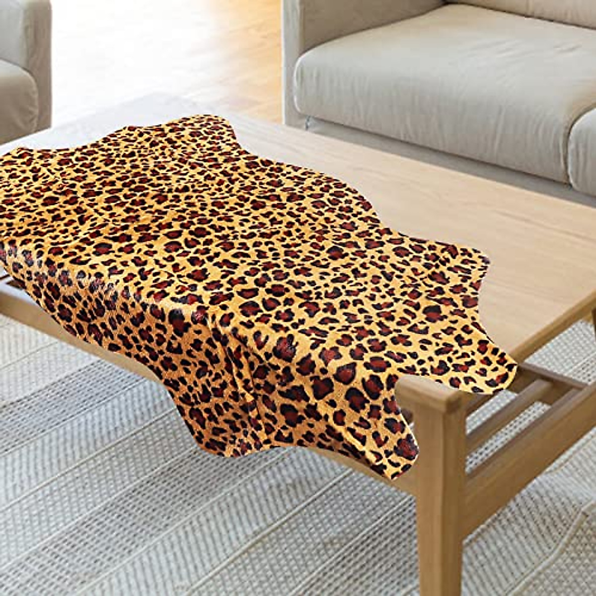 Leopard Rug Cute Cheetah Print Rug Area Rug Nice Western Decor for Living Room Bedroom Non-Slip (43 inches x 29 inches) (MC001 - LP01)