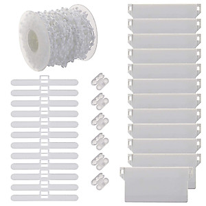 SING F LTD 31Pcs Vertical Blind Bottom Weights Accessories Repair Kit 89mm Vertical Blind Top Hangers 10M Chain and Connector Plastic DIY Replacement