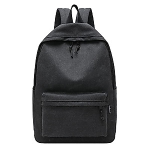 Canvas Backpack Laptop Backpack for Men Women College Gym Backpack Lightweight Travel Bag Casual Daypack with Water Bottler Holder Shoulder Bag Durable Rucksack