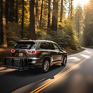 ARKSEN 53 x 19 Inch Heavy Duty Cargo Rack Carrier 500 Lbs Capacity 2/1.25 Inch Receiver Hitch Luggage Basket for SUV Pickup Camping Traveling