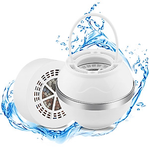 Tookie Bath Ball Filte-r, 8 Stages Bathtub Water Filte-r Bath Filte-r for Tub Faucet with Replacement Filte-r Cartridge, Improves Hair Texture(White)