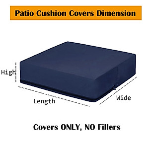 SK Studio Patio Cushion Covers Replacement, 2 Pack Waterproof Outdoor Furniture Seat Cushion Slipcover with Zipper for Garden and Backyard, Red 2