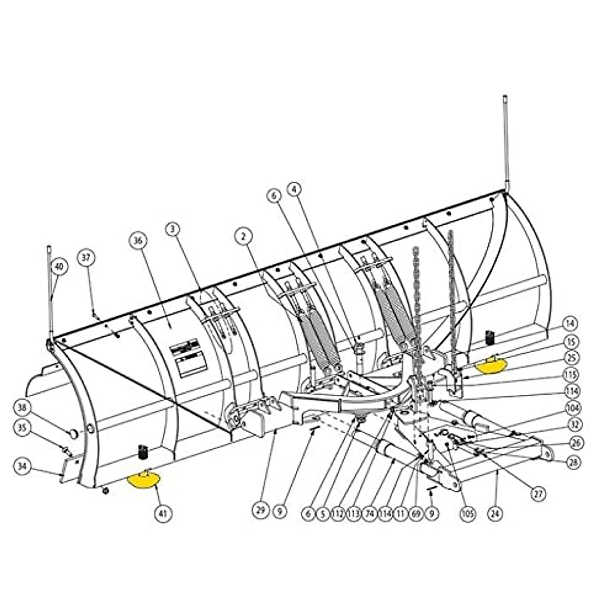 SnowDogg/Buyers Products 16121100, Shoe Assembly, HD/EX/CM Plow