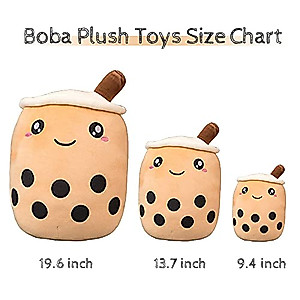 VHYHCY Cute Stuffed Boba Plush Bubble Tea Food Milk Cup Plushie Pillow , Soft Kawaii Hugging Plush Toys Gifts for Kids(Brown, 9.4 inch)