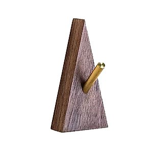 FEELIN Coat Hanger Wall Mount Wooden Brass Hook On The Wall Household Key Coat Hook Porch Entry Door Hanger Bathroom Towel Storage Hook Wall Mounted Coat Rack (Size : Small)